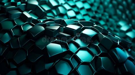 Close Up View Of Green Surface With Hexagonal Shapes On It Generative