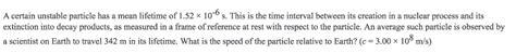Solved A Certain Unstable Particle Has A Mean Lifetime Of Chegg