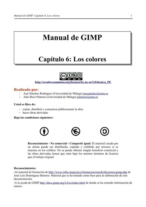 PDF de programación Manual de GIMP Capítulo 6 Los colores