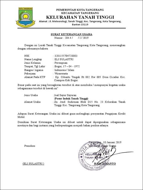 Contoh Surat Keterangan Usaha Lengkap Surat Keterangan Desain Contoh Surat Q Owo G W