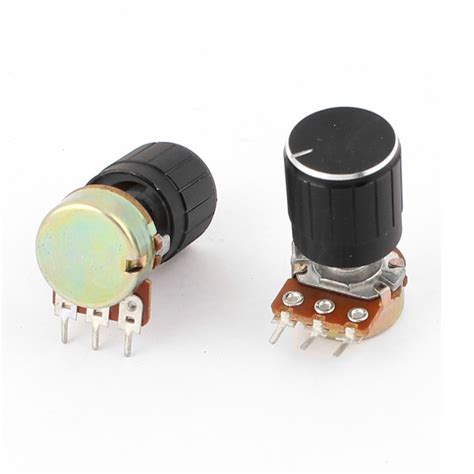 2 Pcs Variable Resistors B5K 5K Ohm 13mm 3 Terminals Audio Single Potentiometers Linear