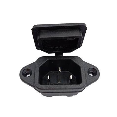 Iec C14 15a 250v Ac Power Socket Male Screw Panel Iec Connector With Waterproof Cover Iec