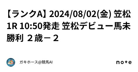 【ランクa】 20240802金 笠松1r 1050発走 笠松デビュー馬未勝利 2歳－2｜ガキホース競馬ai