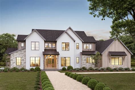 2 Story Transitional House Plan With Main Floor Master Bedroom And 3