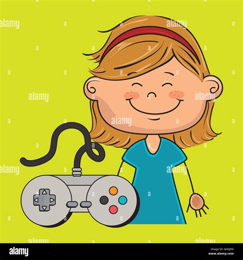Girl Game Control Icon Stock Vector Image Art Alamy
