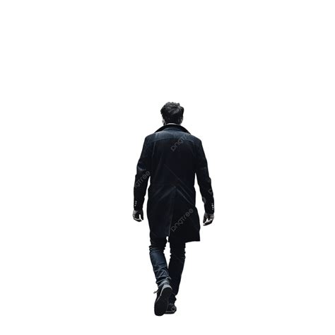 El Hombre Completamente Oscuro Caminando Desde Atrás Caminando Hacia