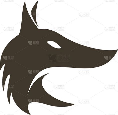 狐狸头的侧面。样式福克斯的标志。