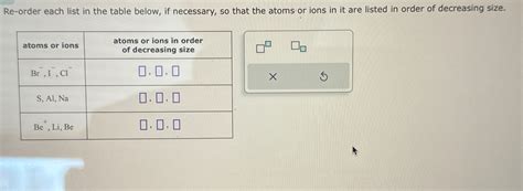 Solved Re Order Each List In The Table Below If Necessary