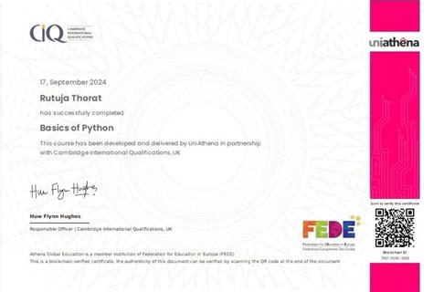 New Course On Python By Uniathena Rutuja Thorat Posted On The Topic