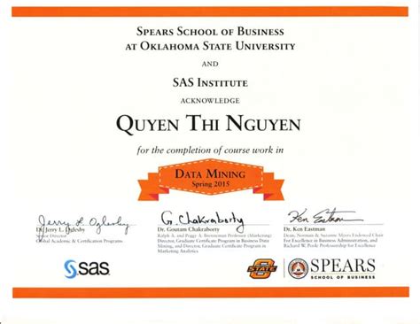 Sas And Osu Data Mining Certificate Pdf