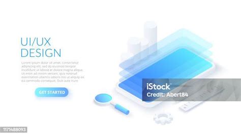Ux Ui 等軸測設計理念與智慧手機著陸頁範本移動應用或網站線框向量圖形及更多使用者體驗圖片 使用者體驗 圖形使用者界面 數據