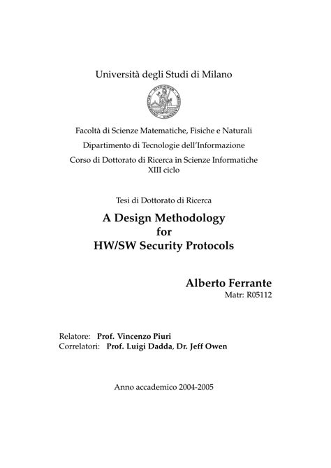 Pdf A Design Methodology For Hwsw Security Protocols