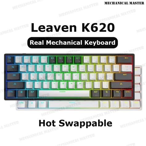 Leaven K620 Real Mechanical Keyboard 60 Gaming Small Mini Ergonomic