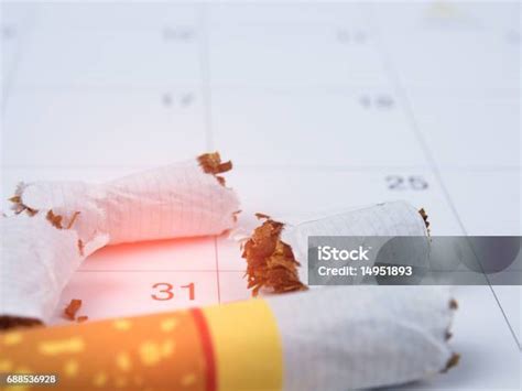 부러진된 담배 그리고 달력 5 월입니다 세계 담배 일 없음 개념입니다 0명에 대한 스톡 사진 및 기타 이미지 0명 5월