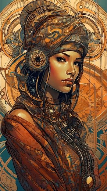 Premium Photo Illustration Of Woman And Art Deco Ai Generrated
