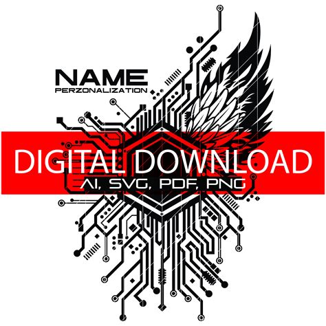 Cpu Wings Svg Cpu Clipart Svg Circuit Board Digital Etsy Finland