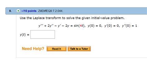 Solved Points ZillDiffEQ Use The Laplace Chegg