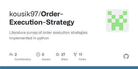 GitHub Kousik Order Execution Strategy Literature Survey Of Order Execution Strategies