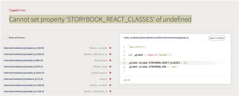 Cannot Set Property STORYBOOK REACT CLASSES Of Undefined Issue 51