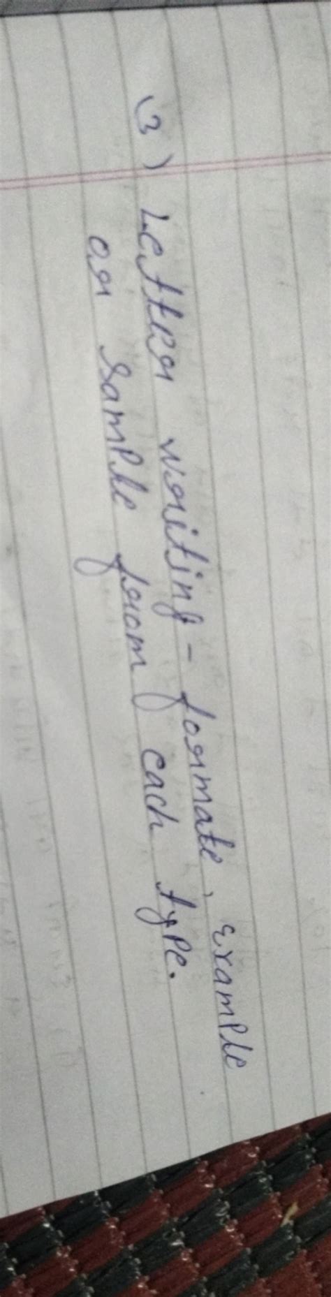 3 Letter Writing Formate Example Or Sample From Each Type Filo