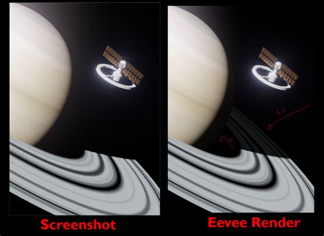 Hi Im Trying To Render This Scene Using Eevee The Left Image Shows My Scene In The Editor