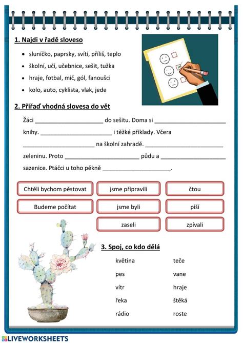 Slovesa Online Activity For Grade 2 You Can Do The Exercises Online Or