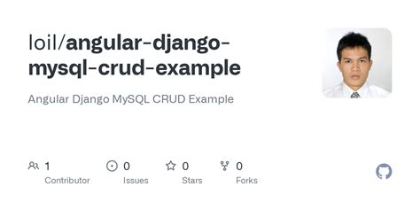 Github Loilangular Django Mysql Crud Example Angular Django Mysql