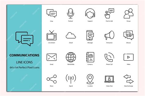 Premium Vector | Communication Line icons vector set