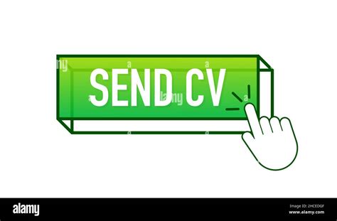 Send Cv Button In 3d Style On Blue Background Flat Button On White Background Stock Vector