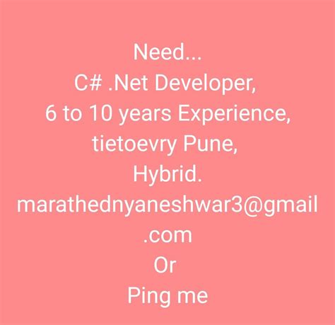 Dnyaneshwar Marathe On Linkedin Hiringdevelopers Tietoevry Pune