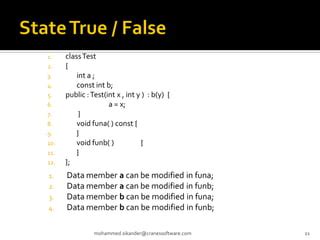 Static And Const Members Ppt