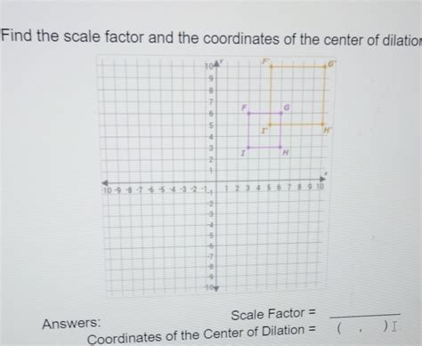 Solved Find The Scale Factor And The Coordinates Of The Center Of
