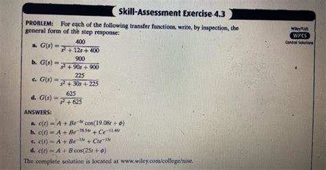 Solved Skill Assessment Exercise 44 I Problem For Each Of