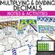 Multiplying Dividing Decimals Guided Math Notes Color By Numbers Task Cards