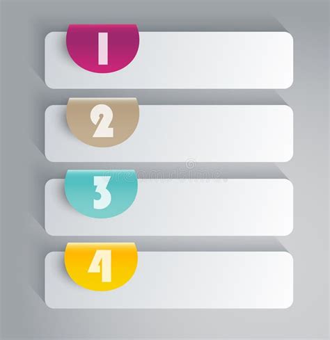 Number Bullet Point Colorful Gradient With Text Box Vector Element