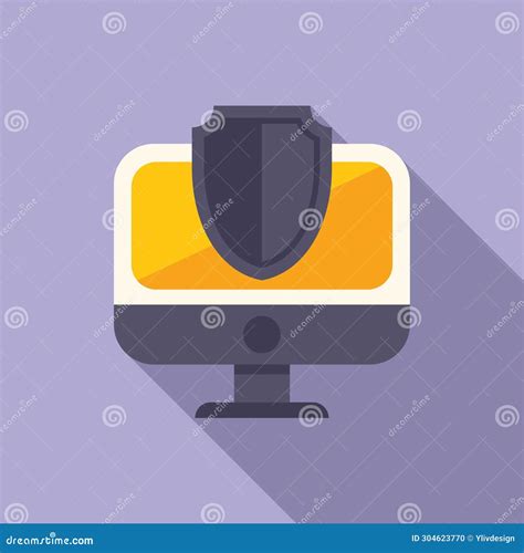 Access Process Pc Icon Flat Vector Monitor Data Stock Illustration