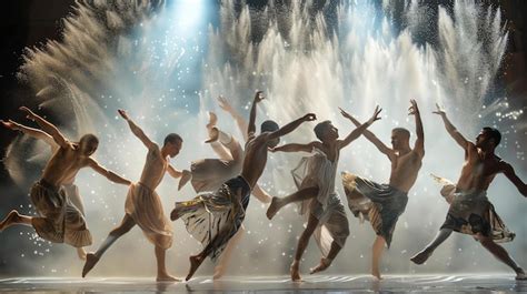 Men Dancing In Water They Are Wearing Loincloths And Are Barefoot The
