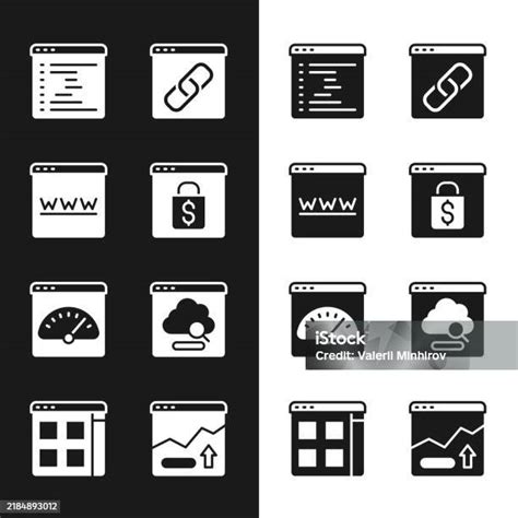 화면에서 온라인 쇼핑 브라우저 창 디지털 속도계 클라우드 기술 데이터 전송 재무 성장 증가 및 파일 아이콘을 설정합니다 벡터 0