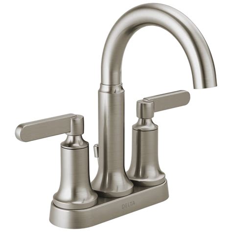 Delta Alux Spotshield Brushed Nickel 2 Handle 4 In Centerset Watersense