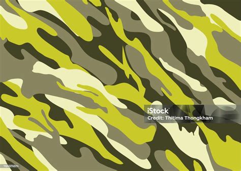 위장 패턴 배경입니다 단풍과 분 지의 모양입니다 노란 군 육군 카 모 배경입니다 우드 랜드 스타일입니다 벡터 일러스트 레이 션 갈색에 대한 스톡 벡터 아트 및 기타 이미지