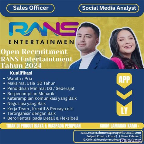 Lowongan Kerja Rans Entertainment April 2024