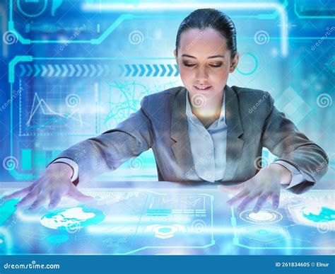 Woman Analyst Working With Big Data Stock Image Image Of Predictive