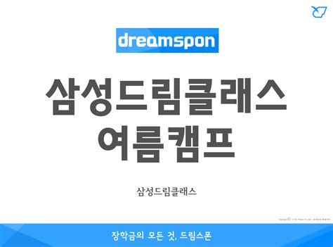 삼성드림클래스 여름캠프 2019년 드림스폰