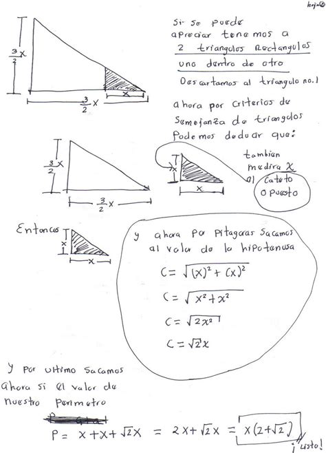 Matematicas Fresnillenses Calcular El Perimetro De Un Triangulo Rectangulo Sombreado A Partir