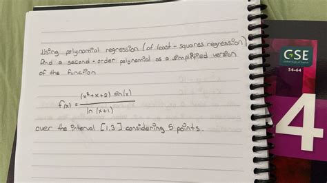 Solved Using Polynomial Regression Of Least Squares