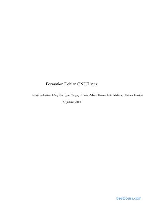 [pdf] cours debian gnu linux cours et formation gratuit
