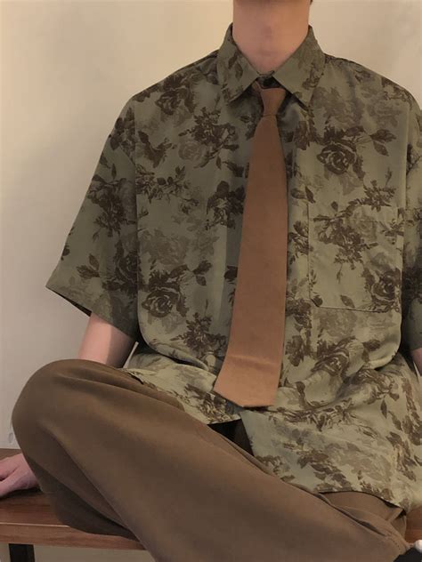 古着vintage巴洛克衬衫男短袖设计感高级冰丝花衬衣美式复古外套 阿里巴巴