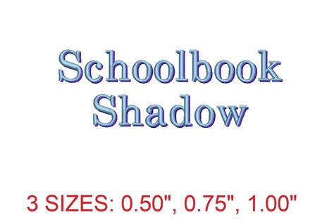 Schoolbook Shadow Embroidery Font Creative Fabrica