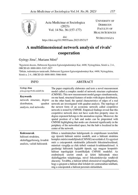Pdf A Multidimensional Network Analysis Of Rivals Cooperation