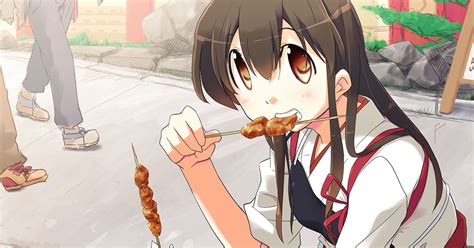 艦これ 食べ歩き中の赤城さんを隣で眺める。 なぐものイラスト Pixiv